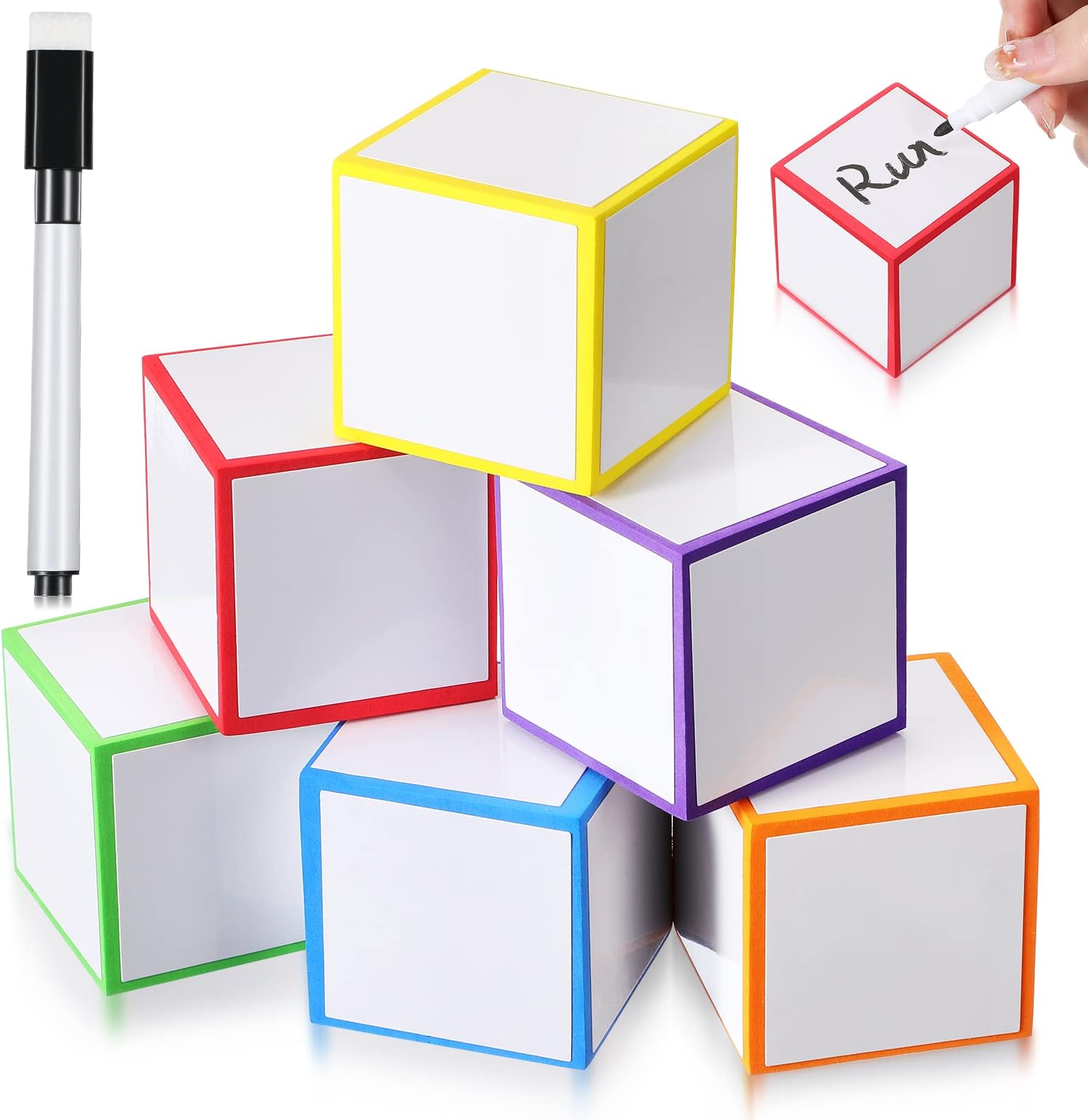 Amazon.com: Dry Erase Dice Set of 4-2x2 inches Multipurpose Colorful ...