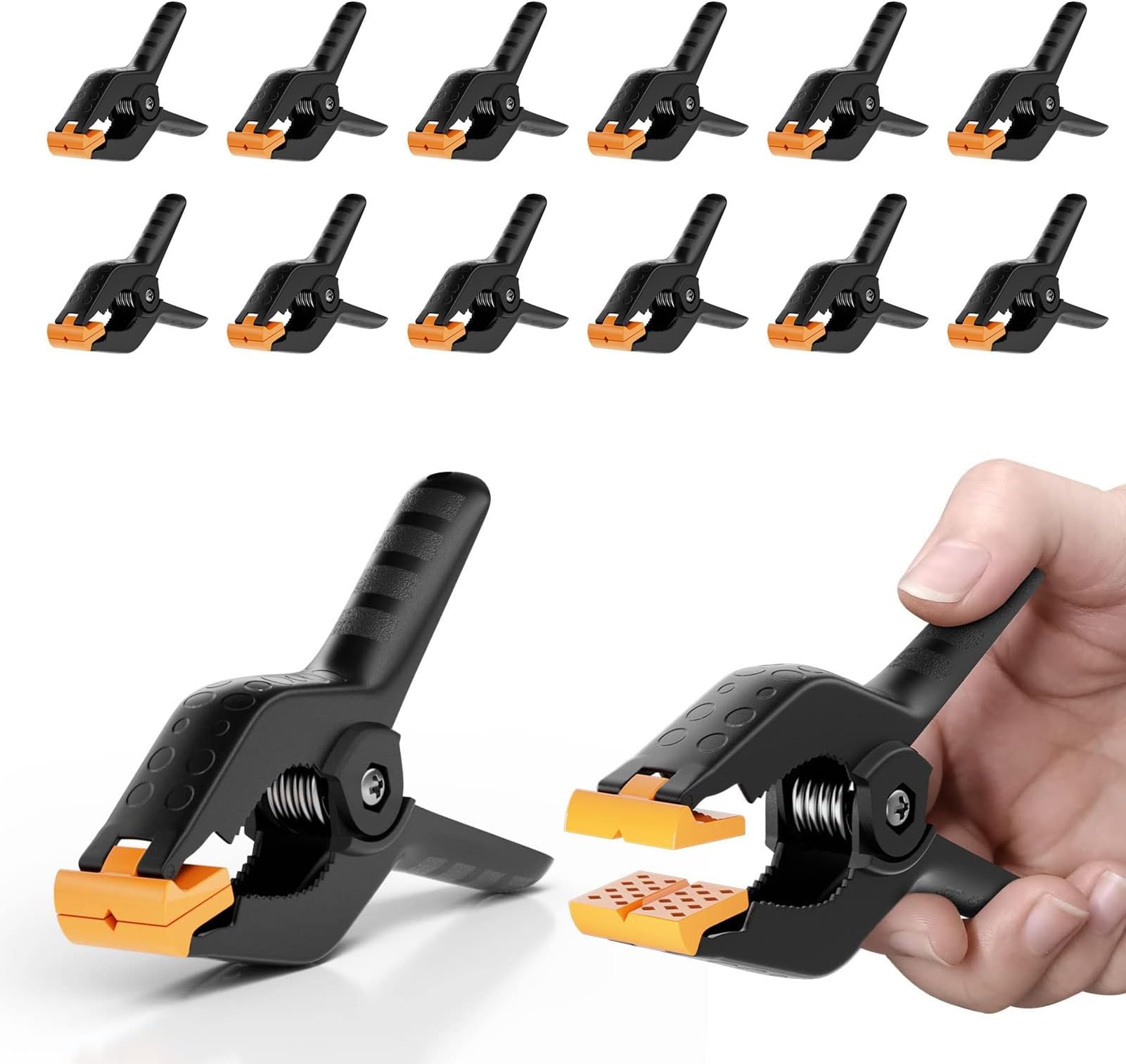 10 Pack Spring Clamps Heavy Duty - Assorted Sizes Spring Clips Plastic ...