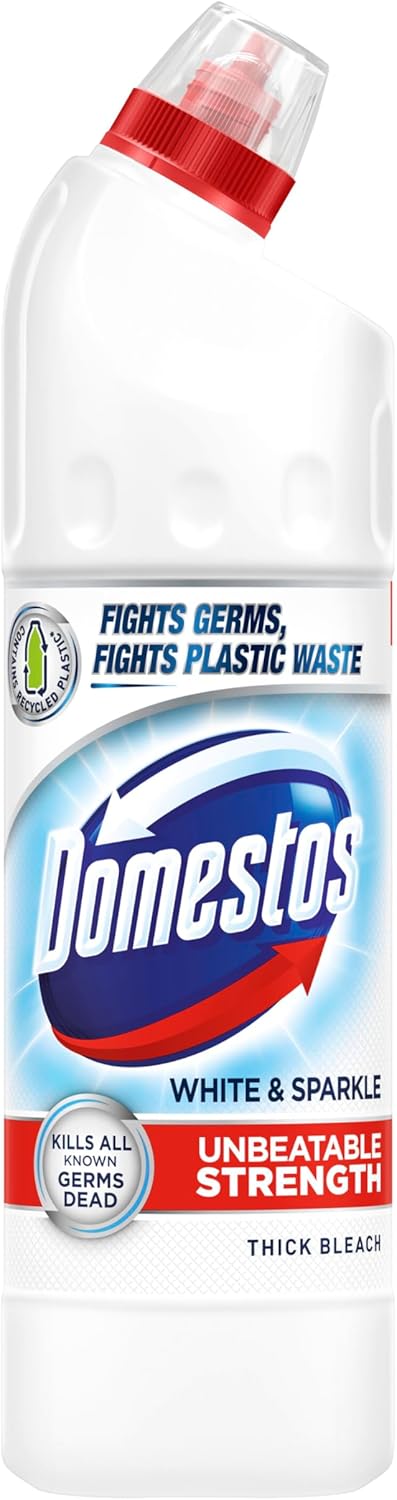 Domestos White & Sparkle Thick Bleach eliminates all known germs ...