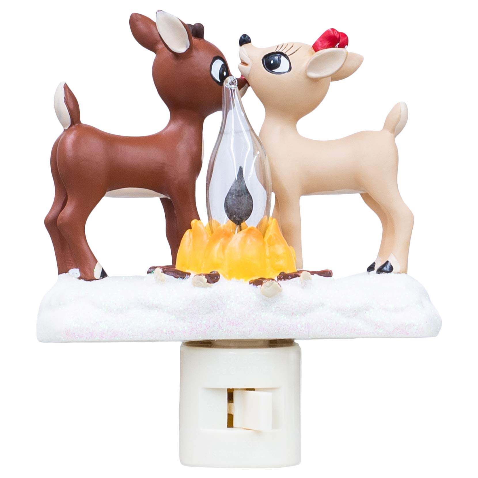 5.25 Inch Tall Rudolph Clarice by Fire Nightlight Flicker Flame,Resin