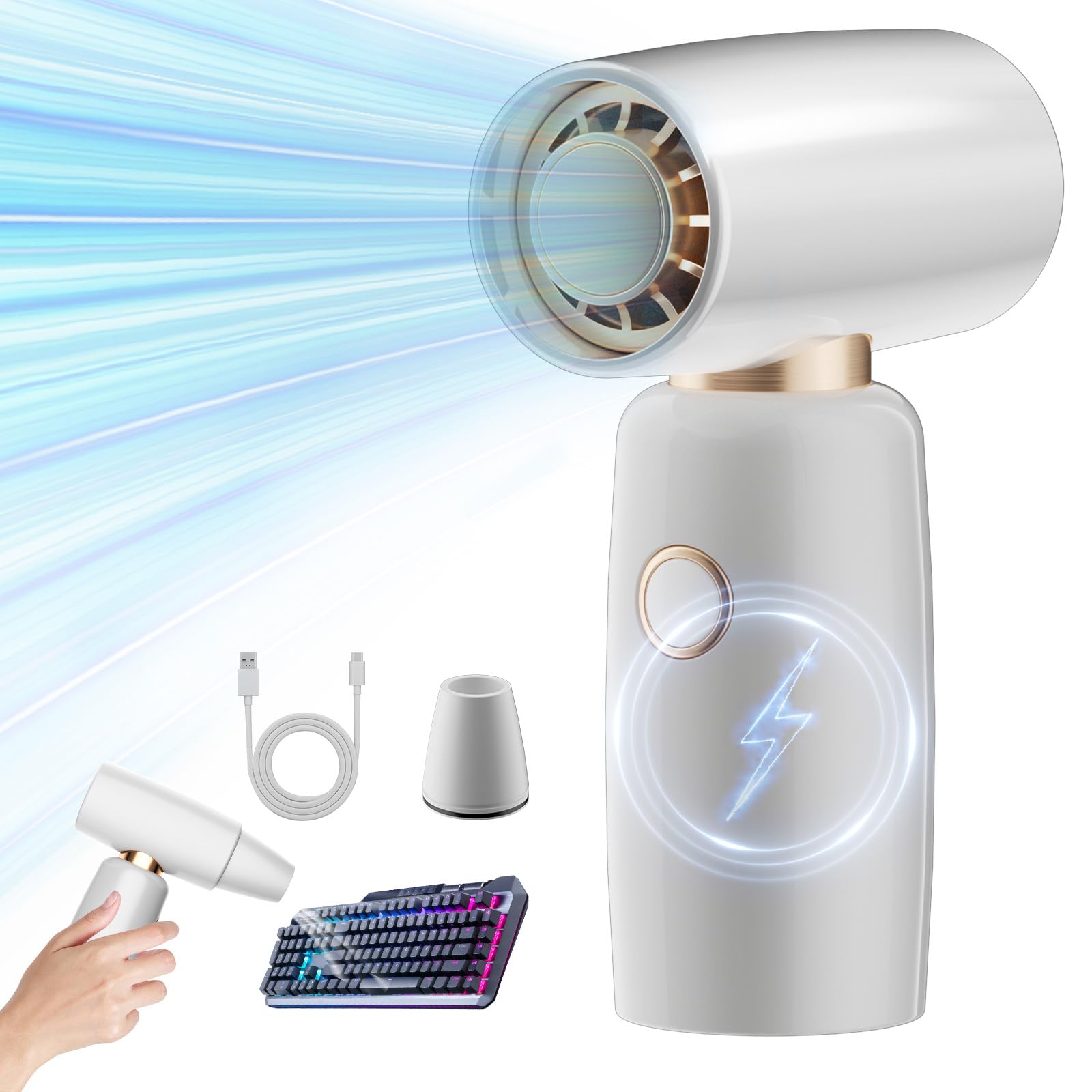 Amazon.com: Compressed Air Duster, Mini Blower, Cordless Electric Air ...