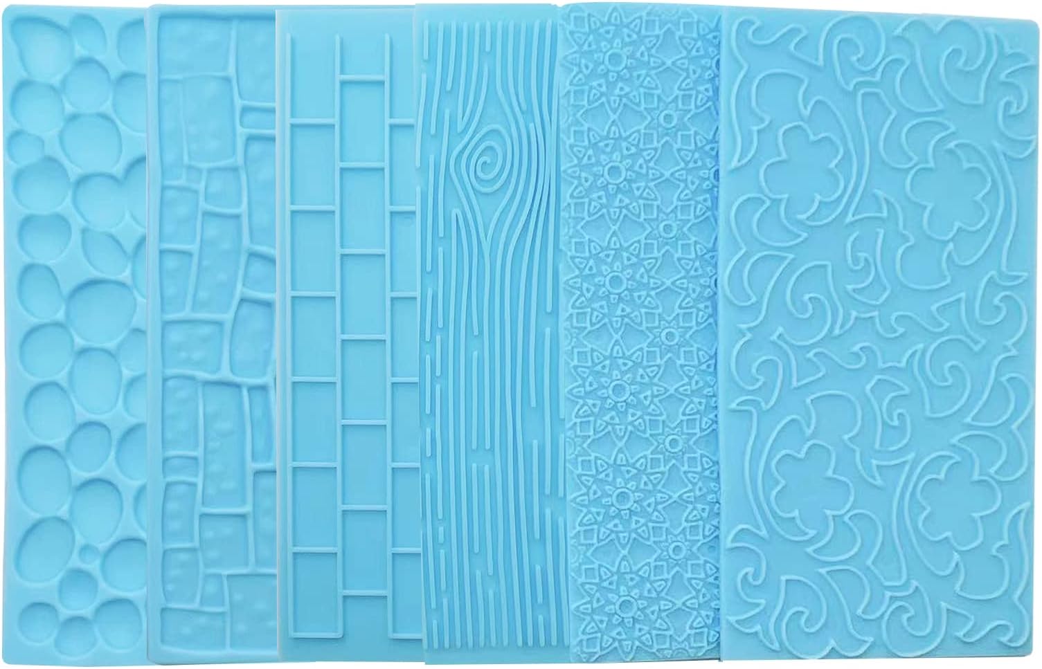 Amazon.com: 6 Pack Fondant Impression Mat Set Cake Decor Mold Set ...