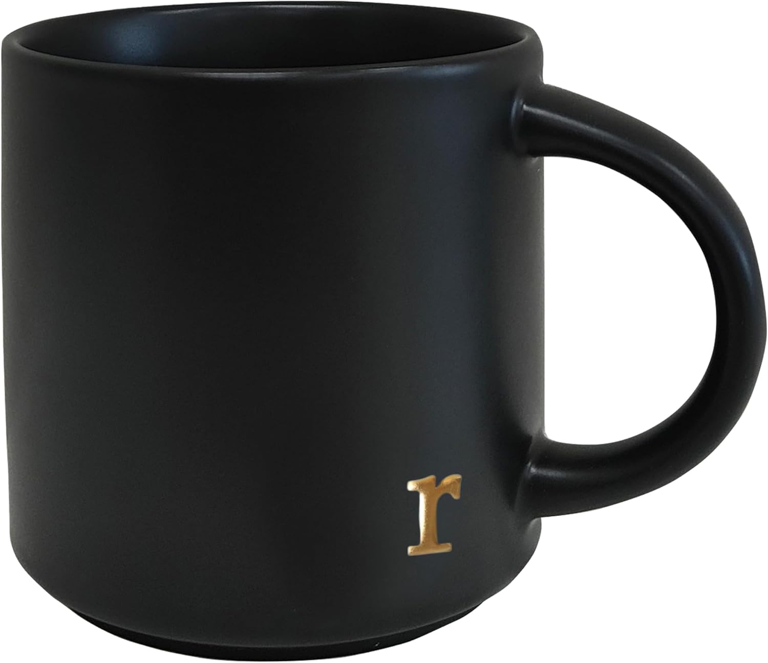Amazon.com: COLLECTIVE HOME - Black Monogram Ceramic Mugs, 15 oz Golden ...