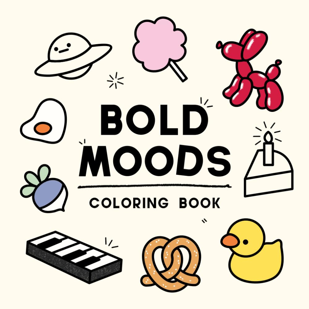 Amazon.com: Bold Moods Coloring Book: Easy & Cute Designs for Adults and Kids: 9798879275094 ...