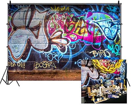Amazon.com : Leowefowa 7x5ft Graffiti Backdrop 80's Hip Hop Backdrops ...