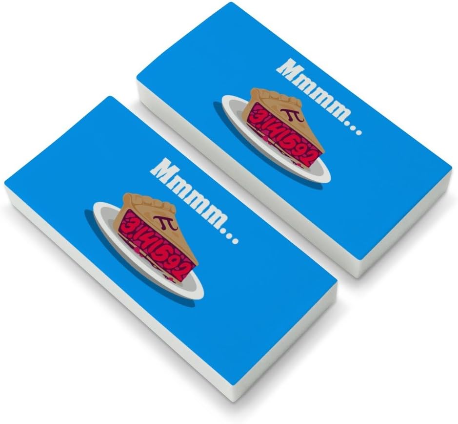 Amazon.com: Mmm Pi Pie Math Funny Eraser Set of 2 : Toys & Games