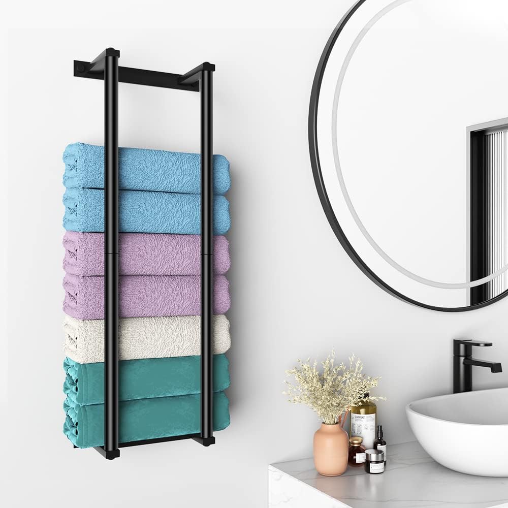 Amazon.com: Towel Rack for Rolled Towels, Towel Rack for Bathroom,Wall ...