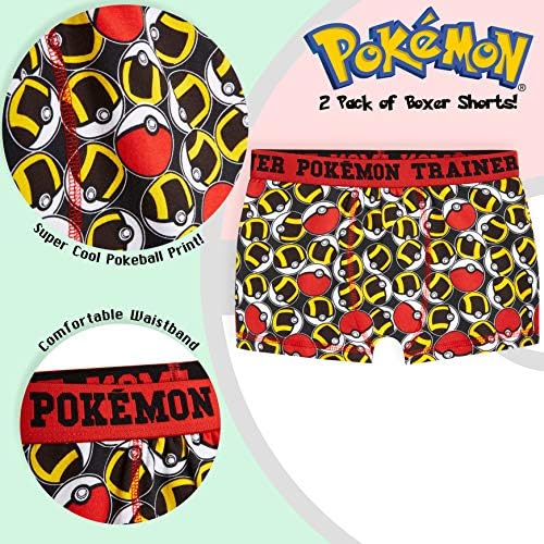 Pokemon Jongens Boxers, Kids Katoen Ondergoed 4-14 jaar, Pack van 2 ...