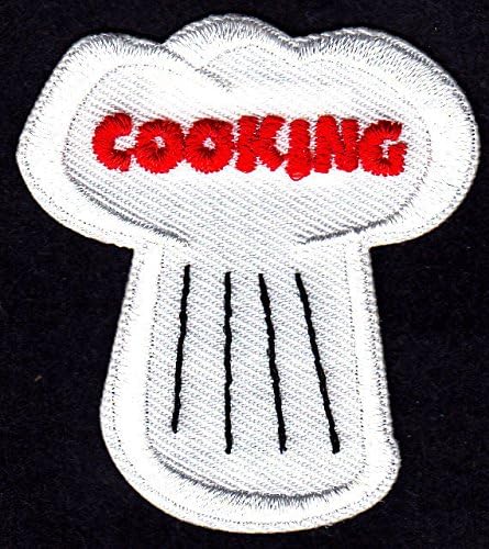 Amazon.com: "COOKING" CHEF HAT- Iron On Embroidered Applique Patch ...