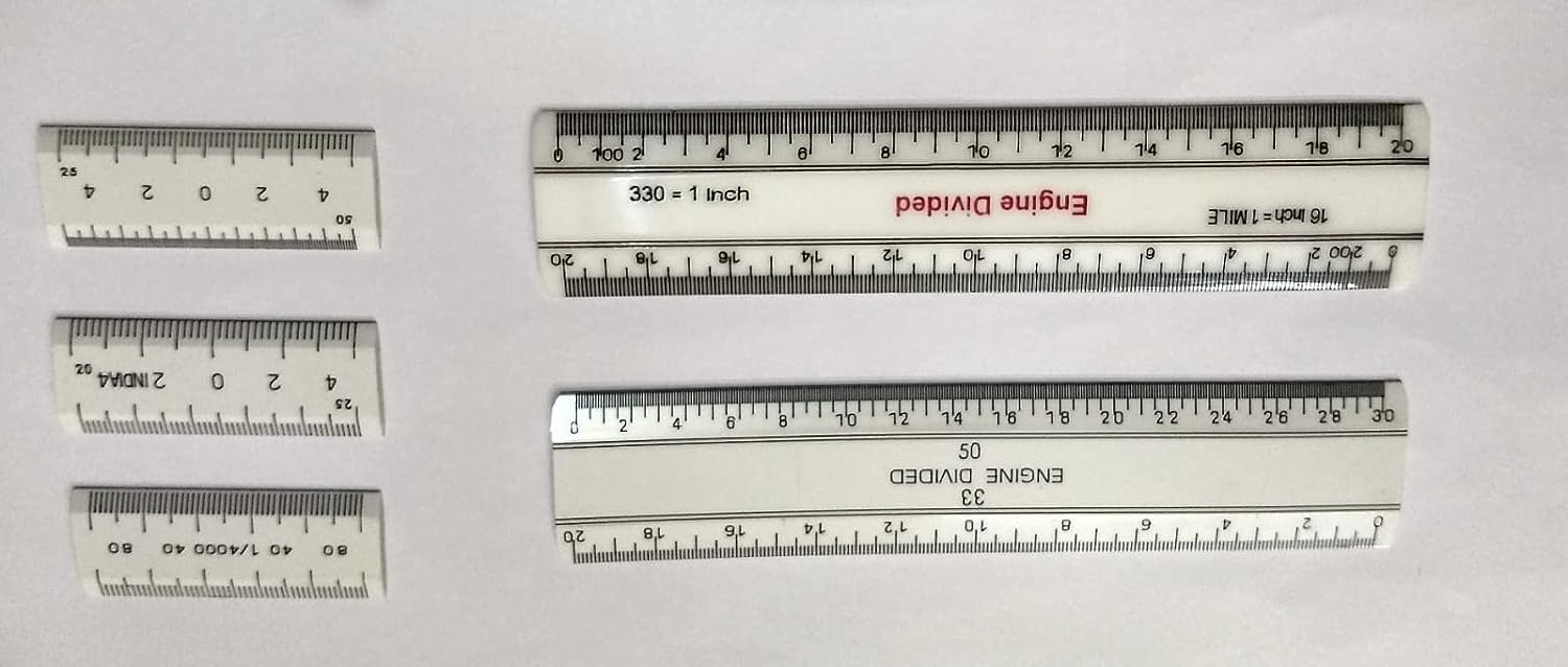 PATWARI SURVEY SCALE/ENGINEERING SCALE/PLOTTING SCALE SET (5 SCALES) BY ...