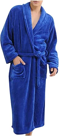 OOLYXXF Womens Flannel Hooded Robe Unisex Plush Bathrobe Fluffy Warm ...