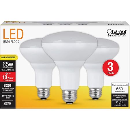 Amazon.com: Feit Electric LED BR30 with a Medium E26 Base Light Bulb ...