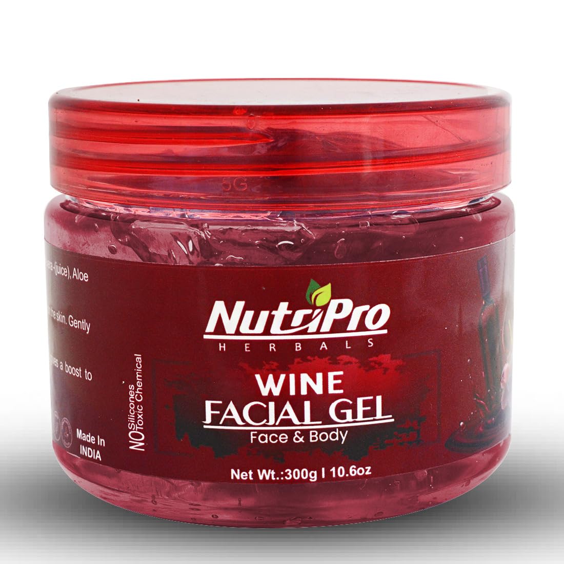 NutriPro Wine Face Gel 300gm, Antioxidant, Hydrating, and Skin-Renewing ...