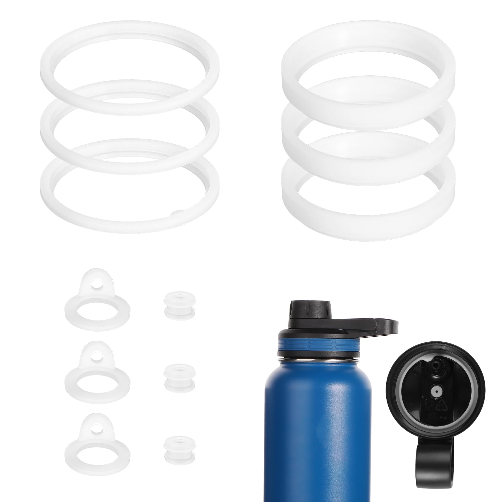 Amazon.com : 12pcs Water Bottle Seals, Silicone Water Bottle Lid ...