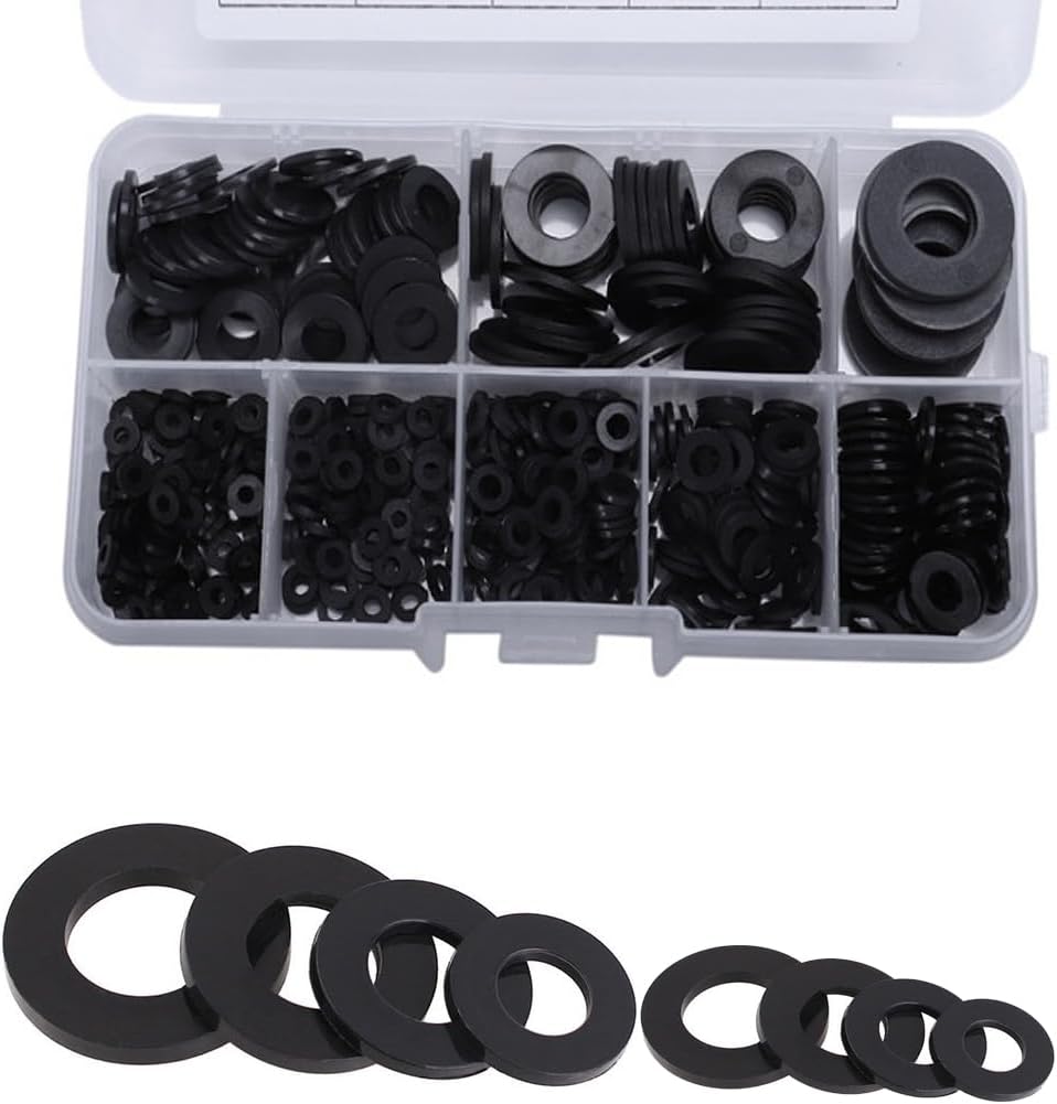 MRTURK REVHQ Nylon Flat Washers Assortment Kit M2 M2.5 M3 M4 M5 M6 M8 ...