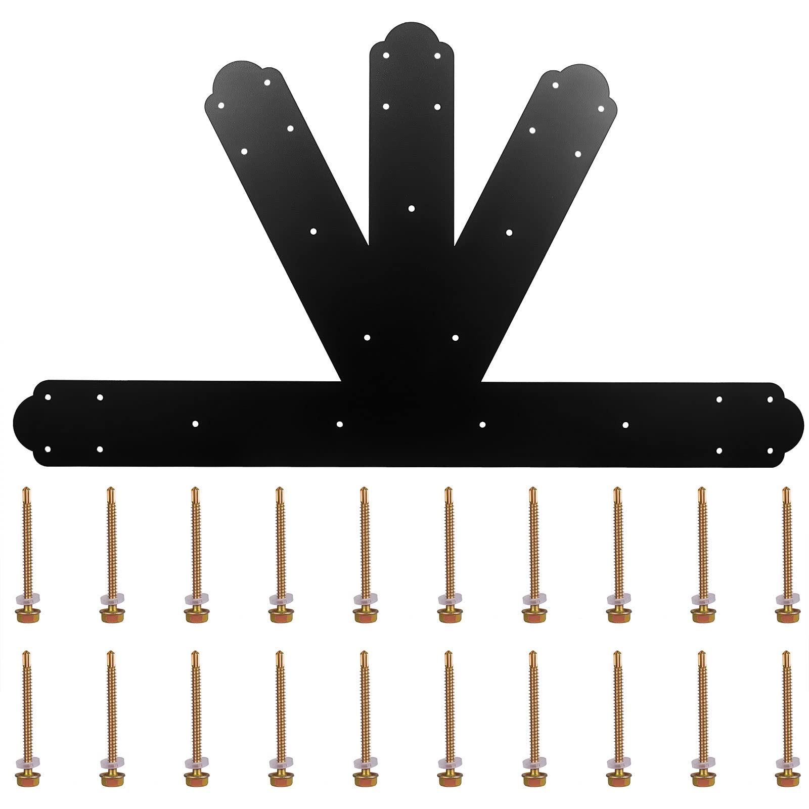 ZIIAMG Gable Plate Black Powder-Coated Truss Connector Plates, 6:12 ...