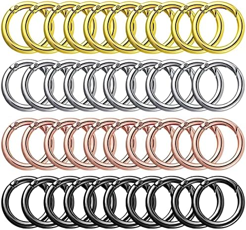 Roosea 36 PCS Round Carabiner Round Spring O Ring Zinc Alloy Spring O ...