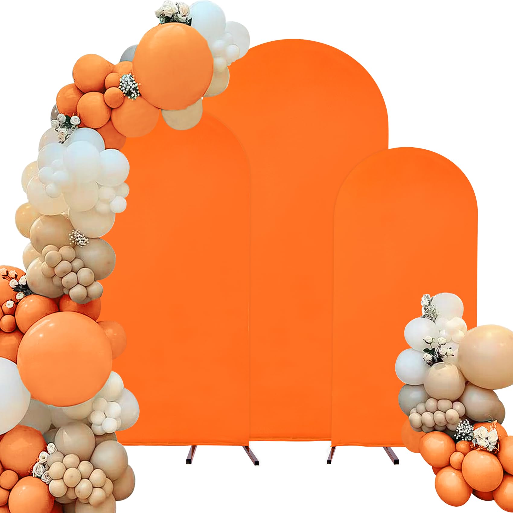 Spandex Fitted Wedding Arch Cover Set of 3 Orange Arch Backdrop Cover ...