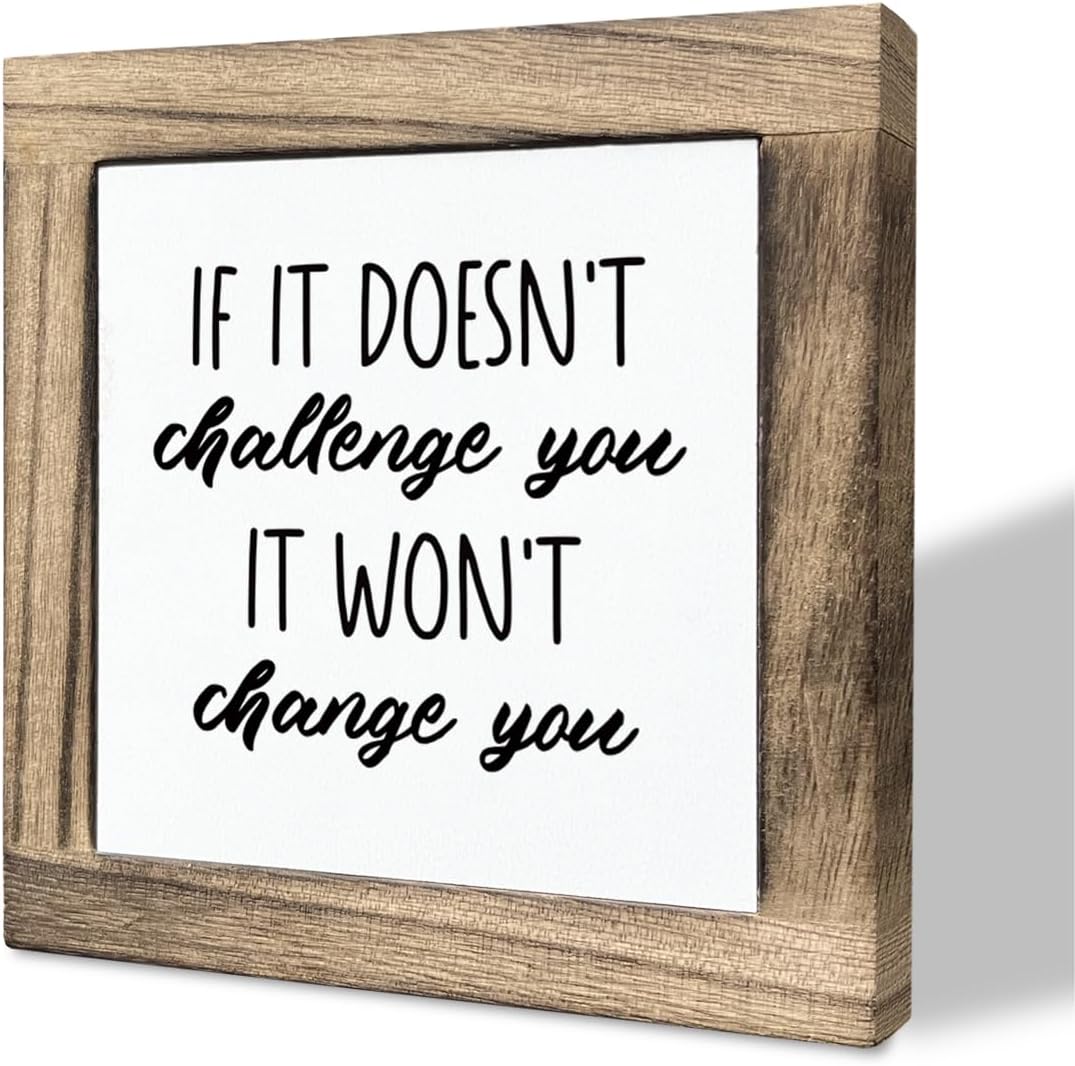 Amazon.com: Inspirational Wood Sign, Box Wood Plaques Desk Décor ...