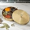 Amazon.com: Ajuny Handcrafted Brass Round Spice Box Golden with ...