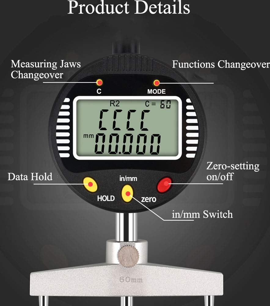 CGOLDENWALL High accuracy digital radius gauge digital radius indicator ...
