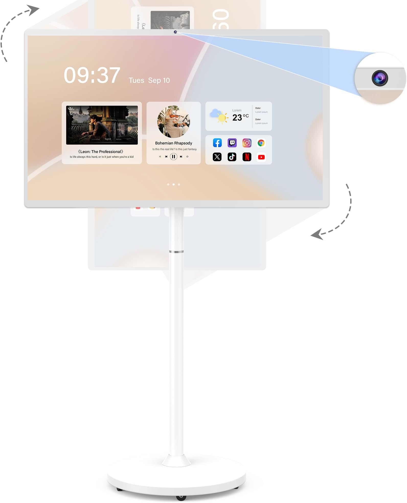 Amazon.com: 32-Inch Portable Touch Screen Monitor, 1080P Portable TV on ...