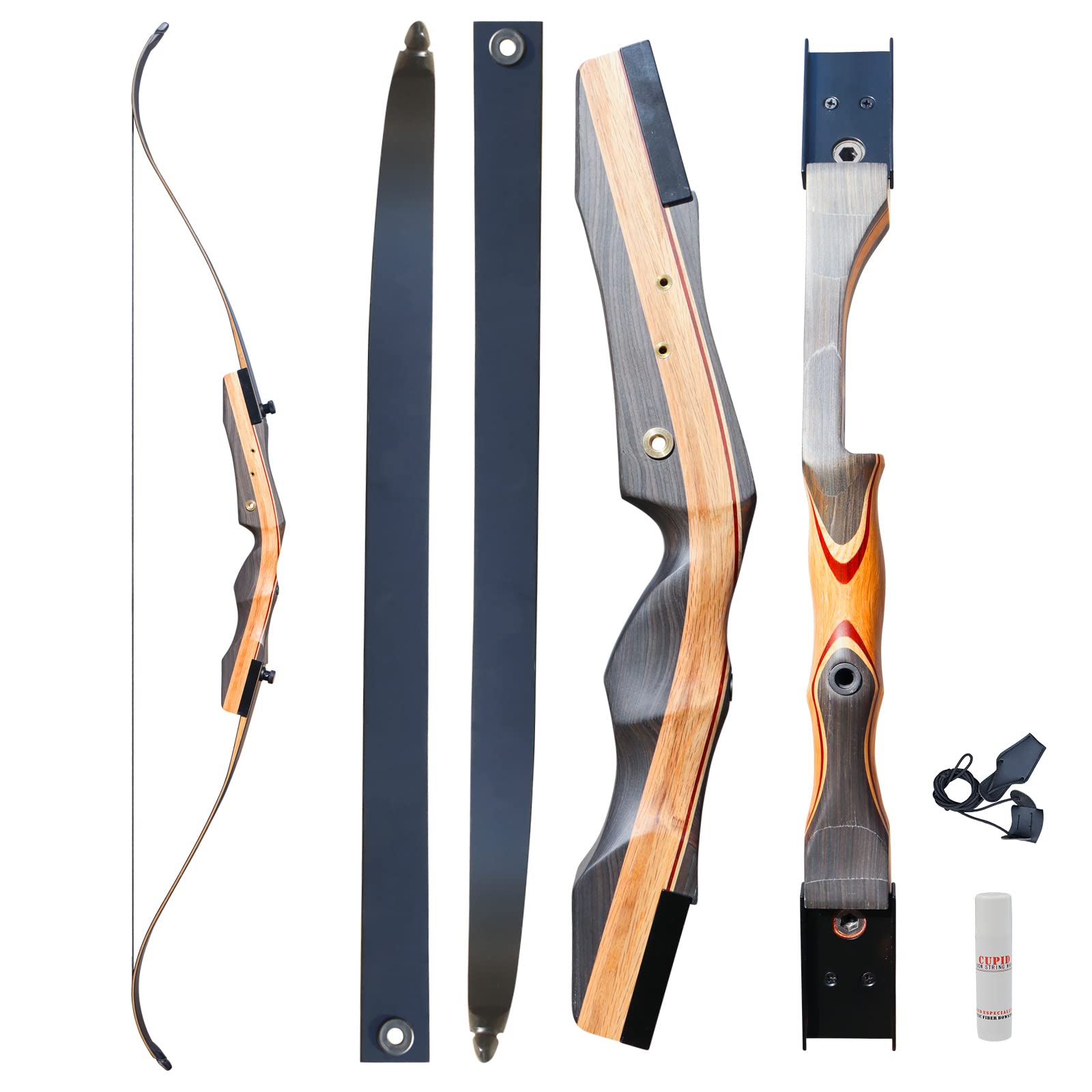 D&Q Archery Recurve Bow and Arrow 62" Wooden Takedow Bow for Adults ...