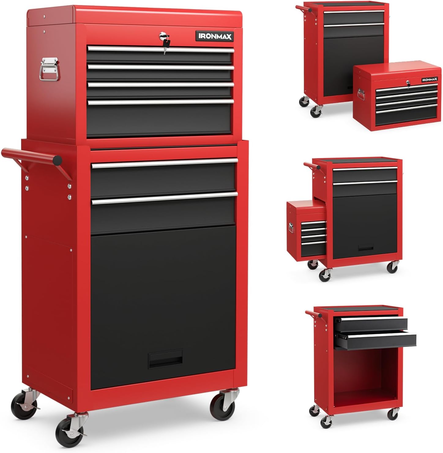 Amazon.com: IRONMAX Rolling Tool Chest, 6-Drawer Lockable Tool Cabinet ...