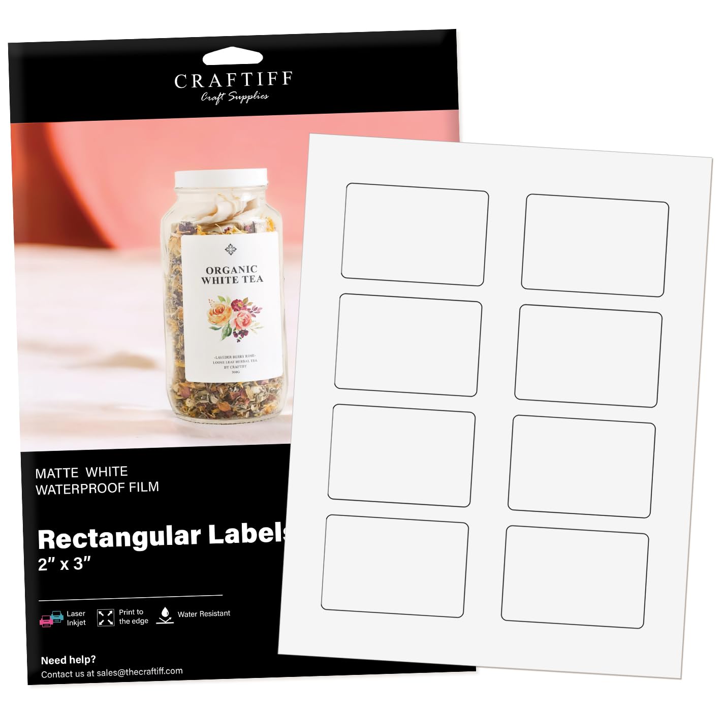 Amazon.com : 2x3 inch Rectangle Stickers Labels Matte White, Pack of ...