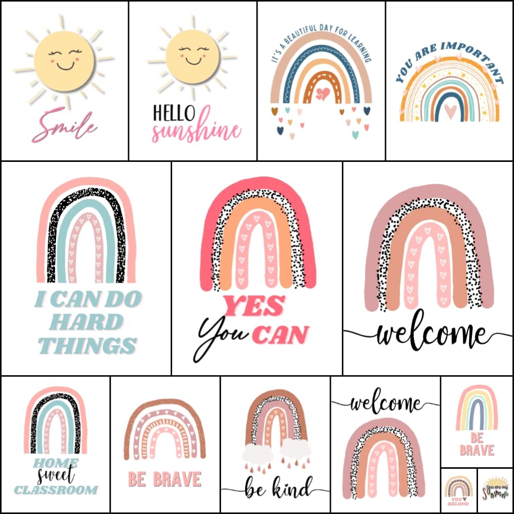 Kartmen Classroom Decor Bundle Boho Rainbow Classroom Decor Hd Posters ...