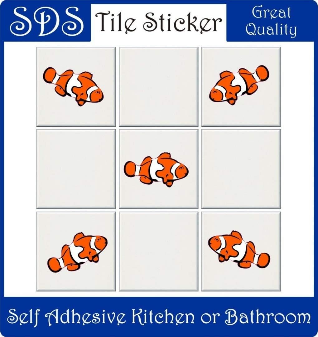 DecoBay Fish Bathroom Stickers/Childrens Room Wall Stickers - Adhesive Removable Wall Stickers ...