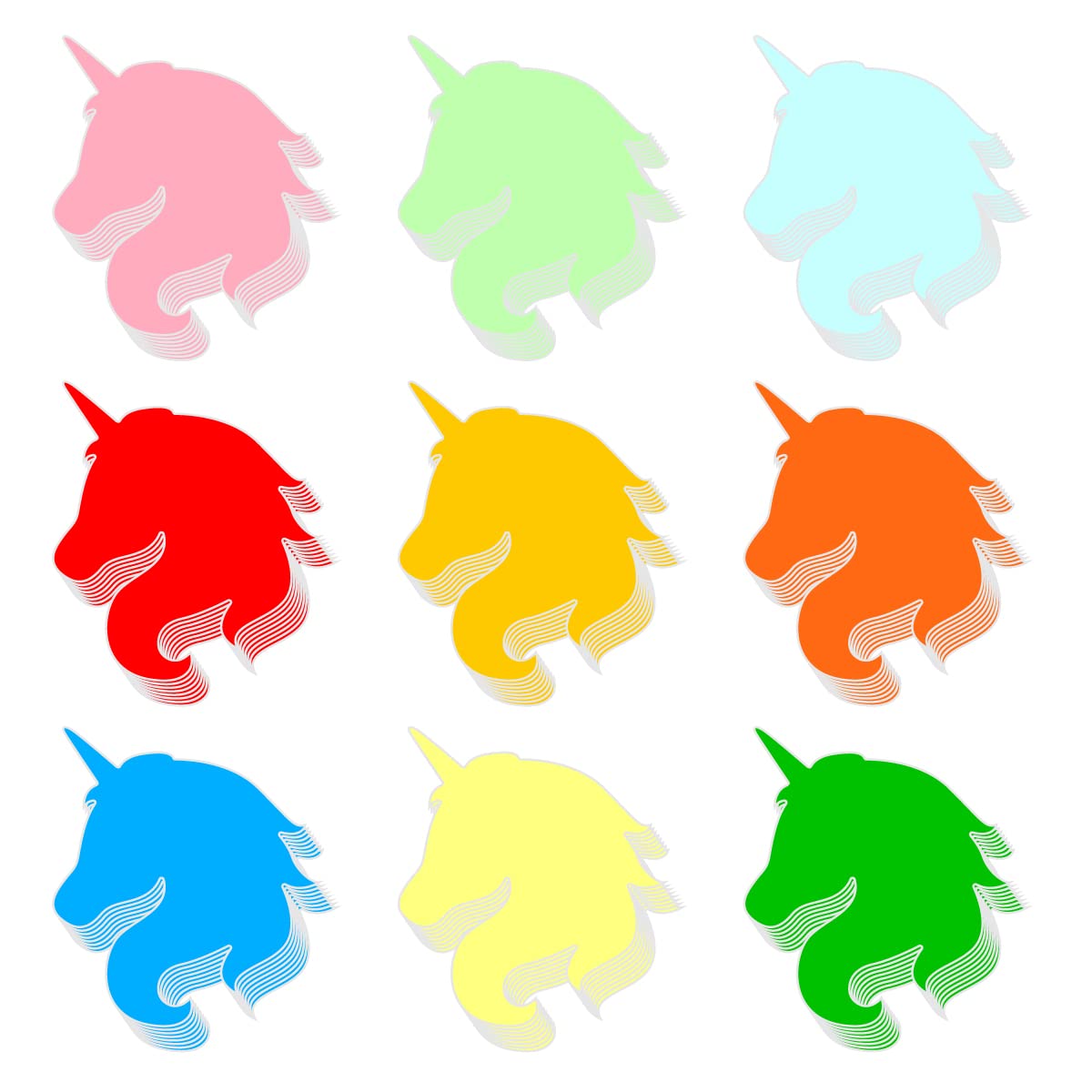 Buy 81 Pieces Unicorn Cutouts Paper Cute Unicorn Shape Cut-Outs ...