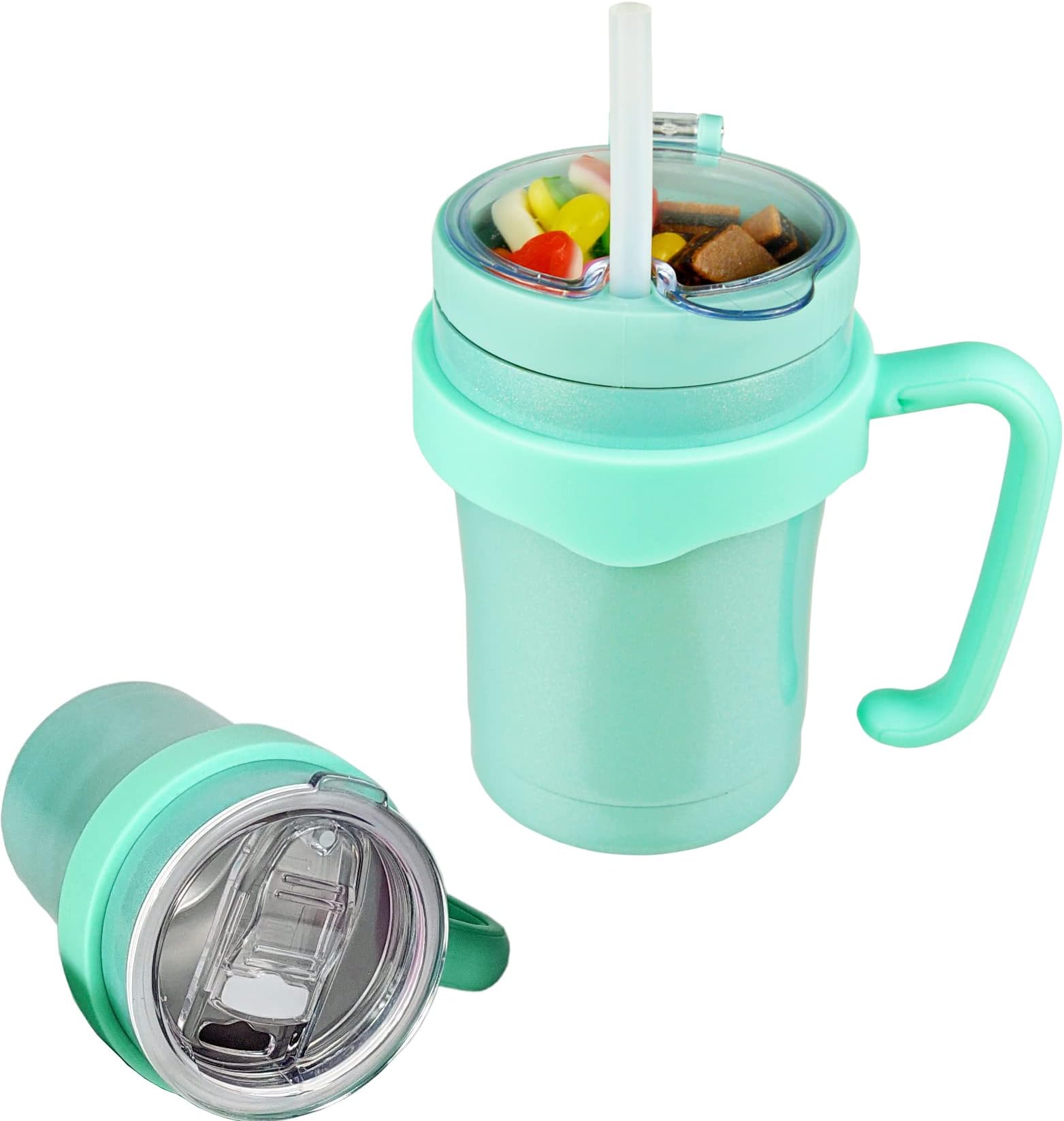 Amazon.com: Snackeez Travel Snack & Drink Cup with Straw, Blue,16 oz : Baby