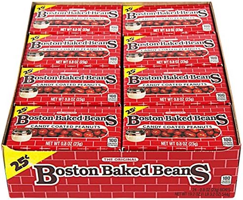 Amazon.com : Boston Baked Beans Candy 0.8 oz Box (24 Boxes) : Grocery ...
