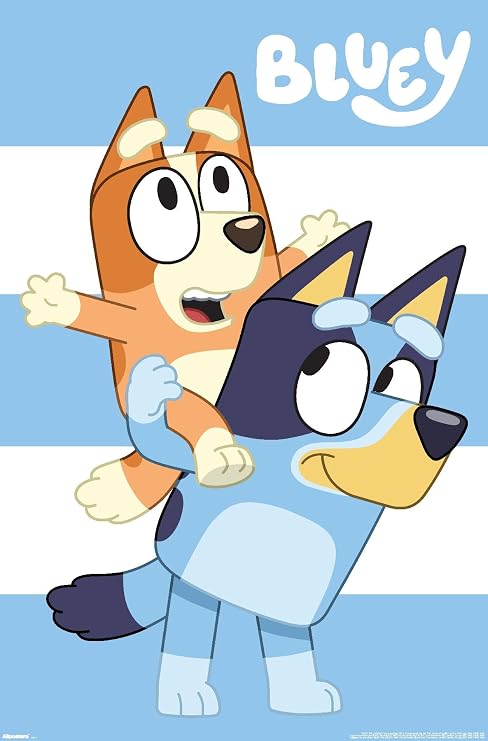 Amazon.com: Bluey - Stripes Wall Poster, 34L" x 22.4W", Unframed ...