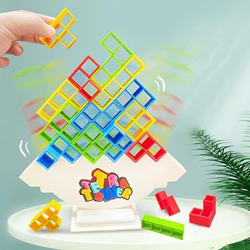 Amazon.com: WOWNOVA 32Pcs Stacking Building Balance Block Game STEM ...