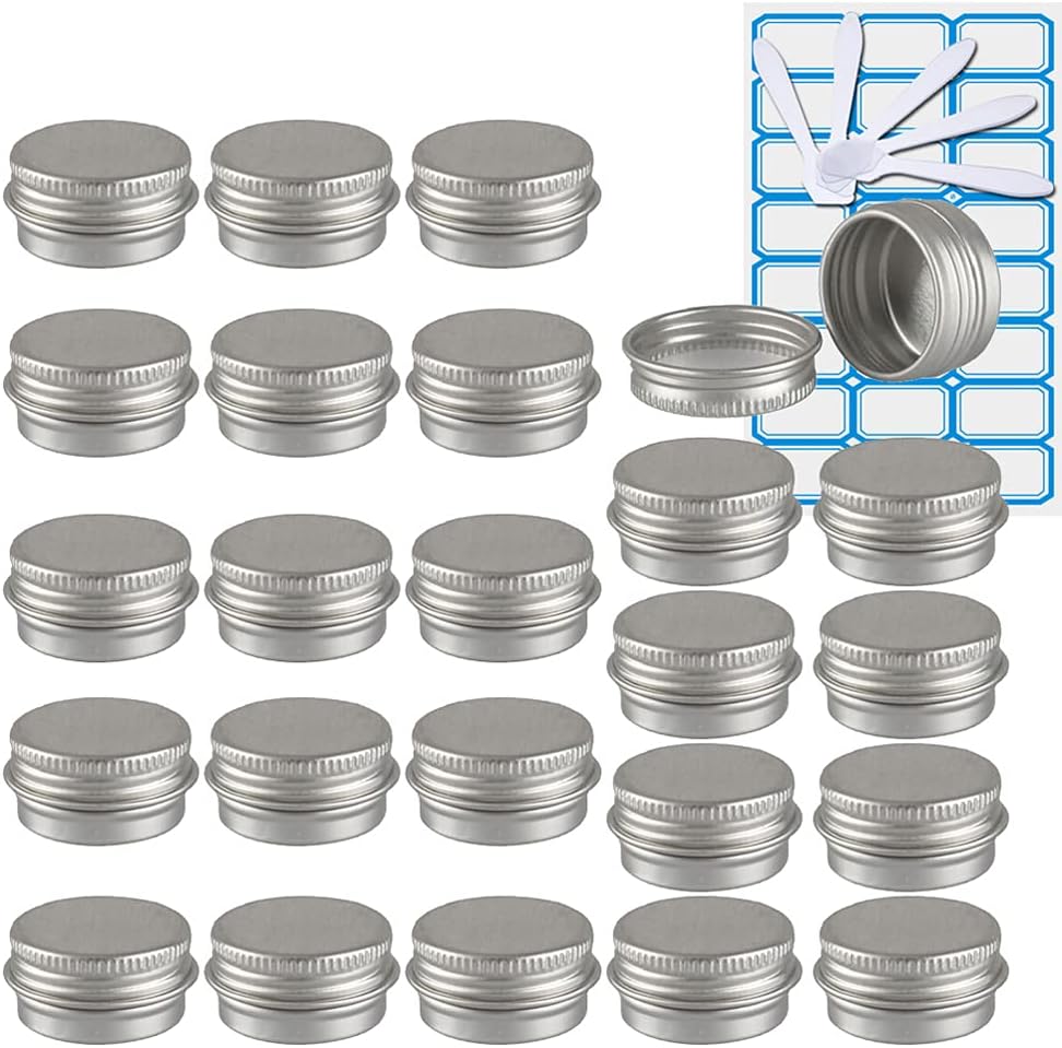 ZEOABSY 30 Pièces 5ml Pots en Aluminium Vide Rond Argent Petit ...