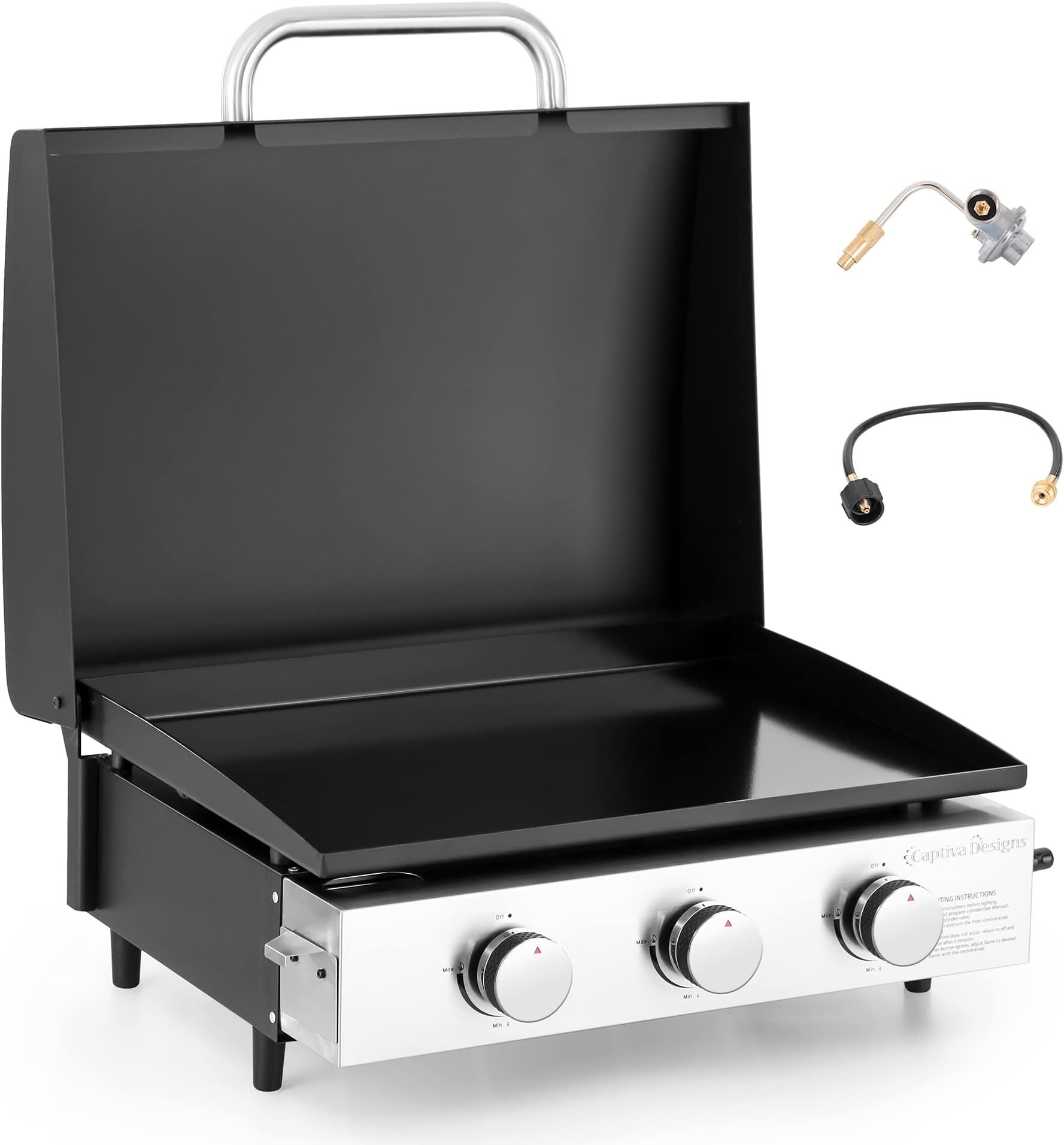 Amazon.com : Blackstone 1814 Stainless Steel Propane Gas Portable, Flat ...