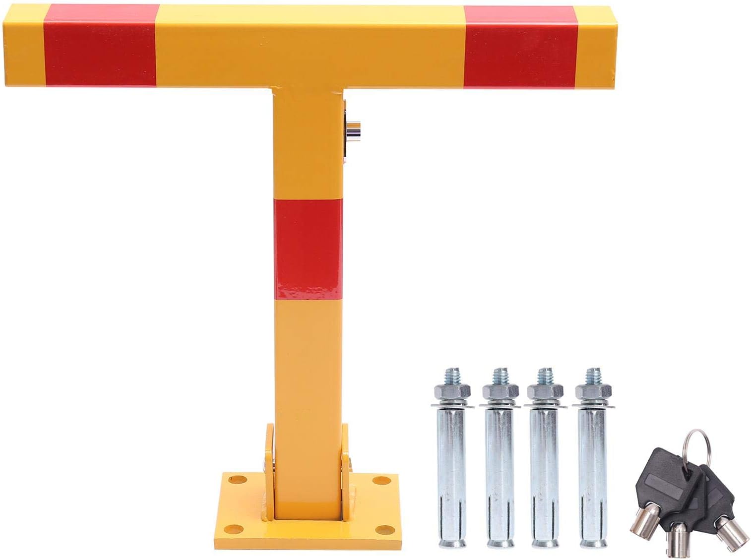 TOPWAY Car Parking Space Lock Bollard, Yellow and Balck Lockable Fold ...