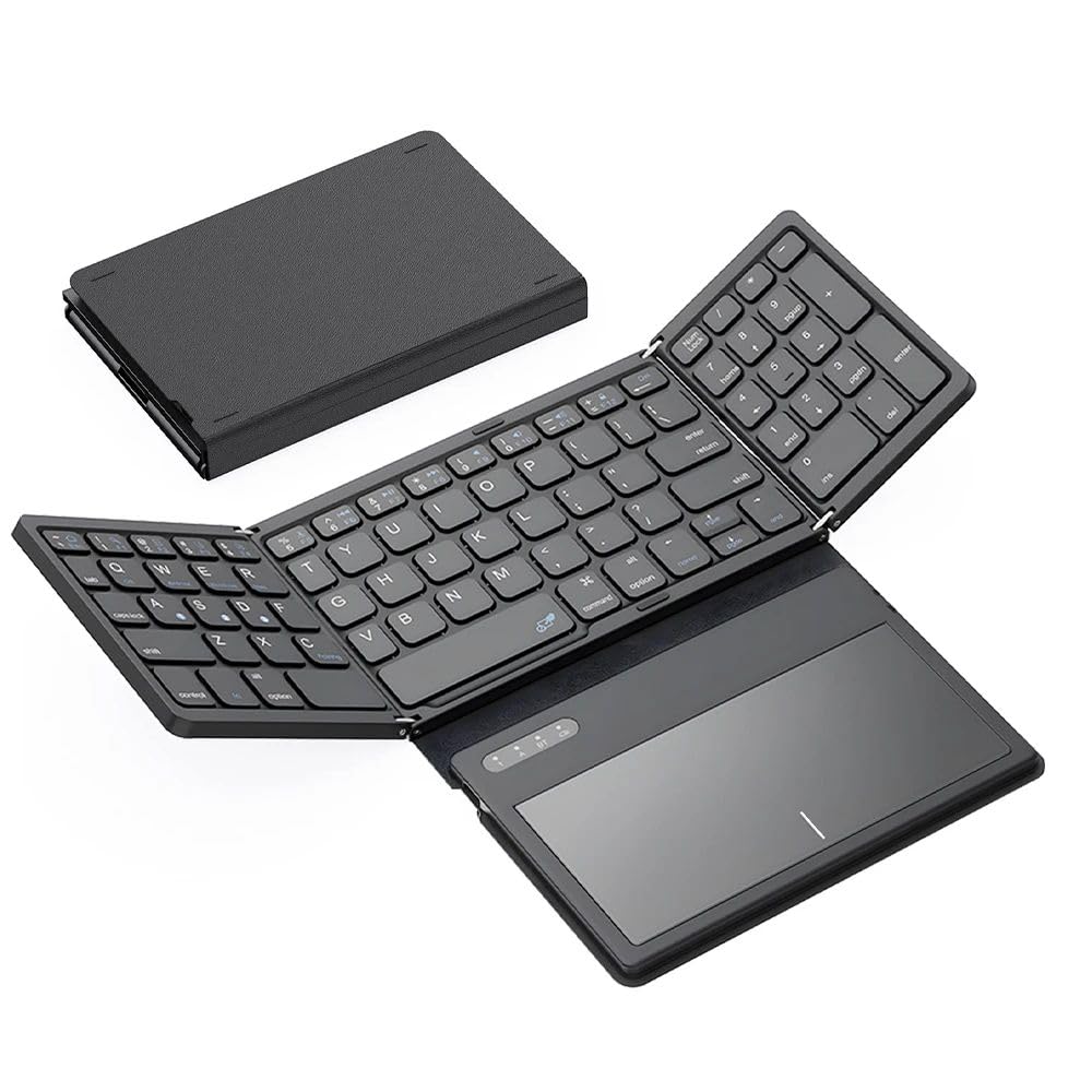 Amazon.com: Portable Quadruple Folding Wireless Bluetooth Keyboard with ...