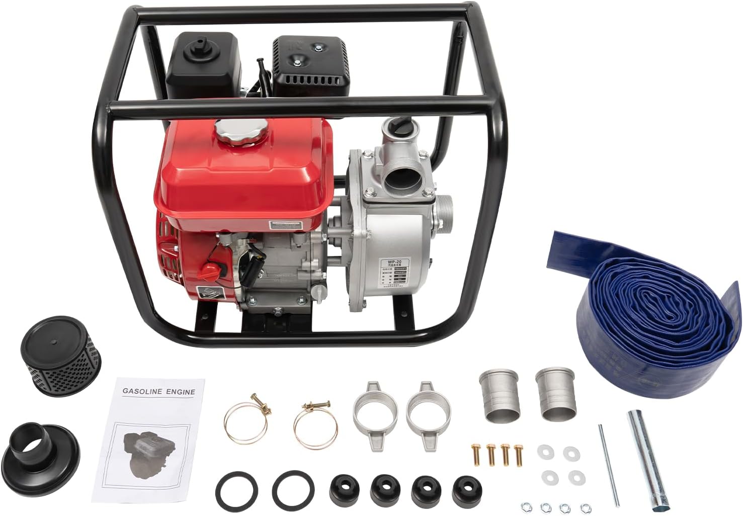 Amazon.com: ZERNEIL 2 Inch 7.5HP Gas Water Pump with 24.61ft Hose, 4 ...