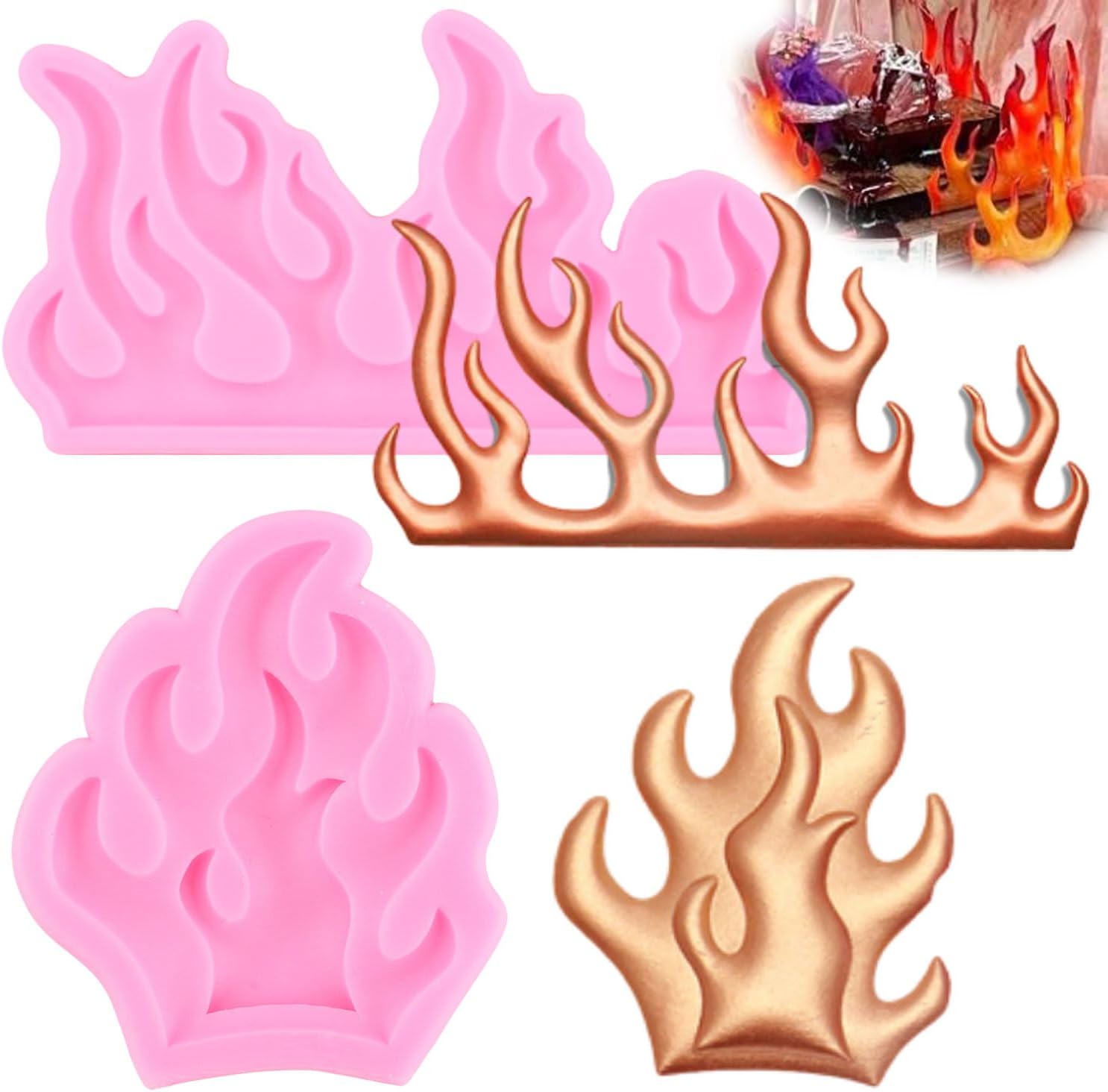 Amazon.com: ZiXiang Fire Flame Silicone Fondant Molds For Cake ...