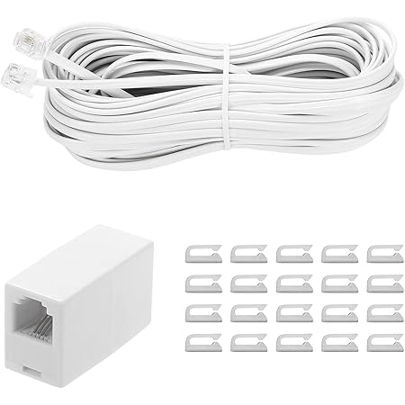 Amazon.com: Trisonic Telephone Extension Cord Phone Cable Foot, 50ft ...