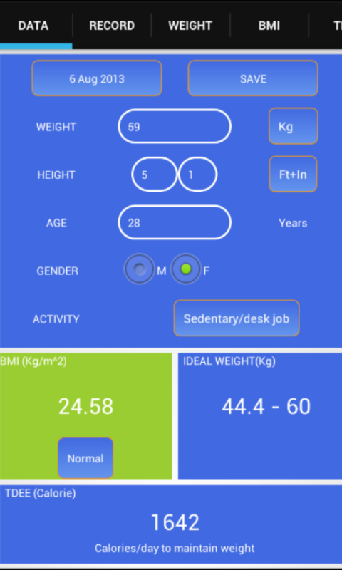 Weight and BMI Recorder - App on the Amazon Appstore