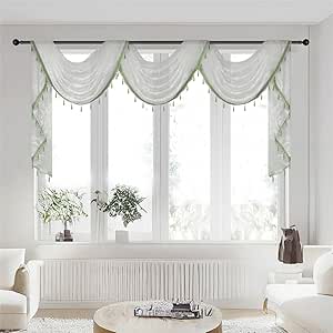 Amazon.com: NewWPKIRA Princess Style Waterfall Swag Lace Valance with ...