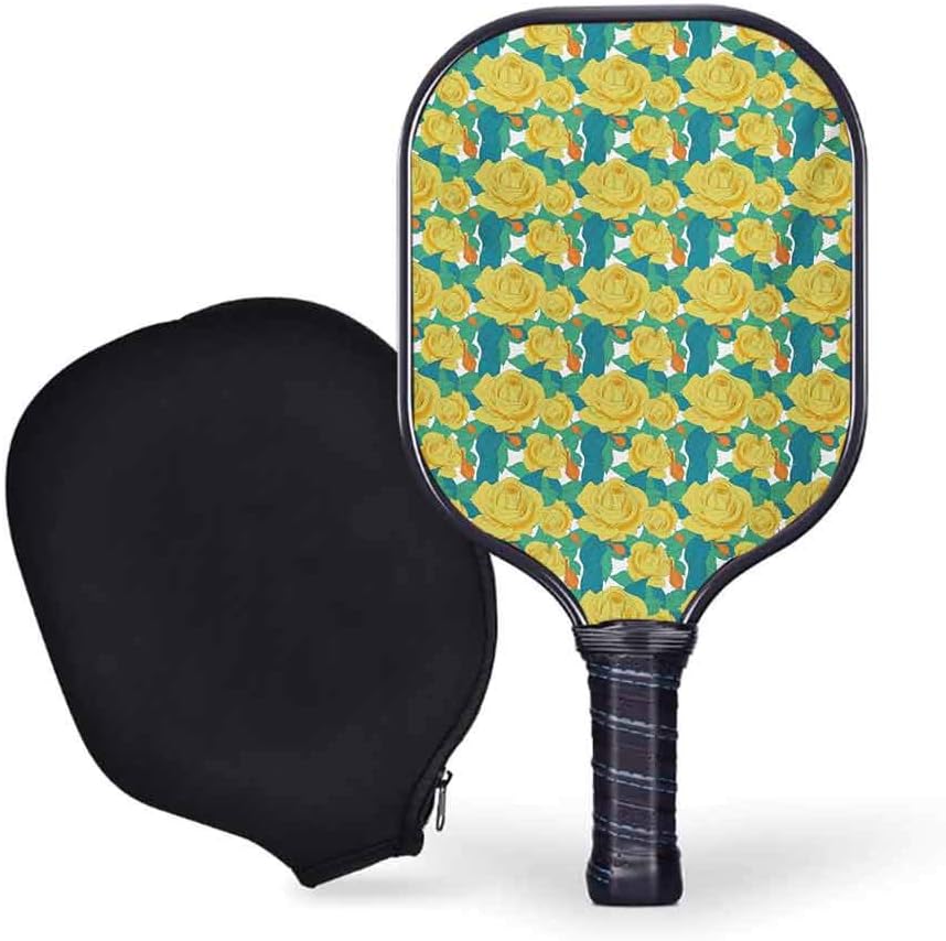 Garden Art Pickleball Paddle Set,Colorful Romantic Buds and Roses ...
