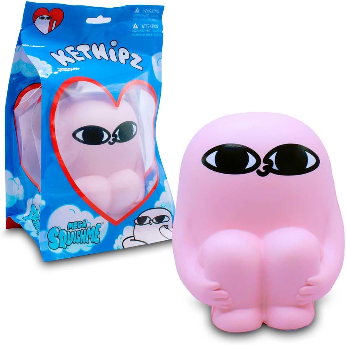 Amazon.com: Ketnipz Pink Bean Mega SquishMe – Strawberry-Scented Slow ...