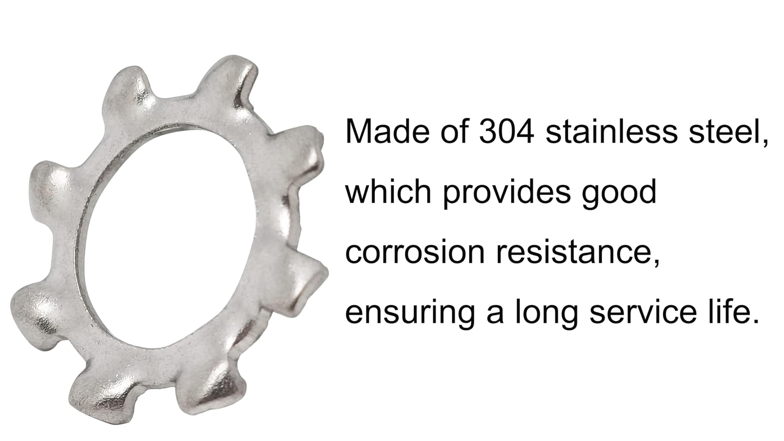 Snapklik.com : M10 Stainless Steel External Tooth Star Lock Washers