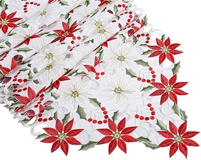 Amazon｜[TS・CORP] クリスマス 飾り テーブルランナーおしゃれ 欧風 テーブルランナー 赤 食卓飾 プレースマット お食事マット 防汚 断熱 滑り止め 丸洗い 175cm ...