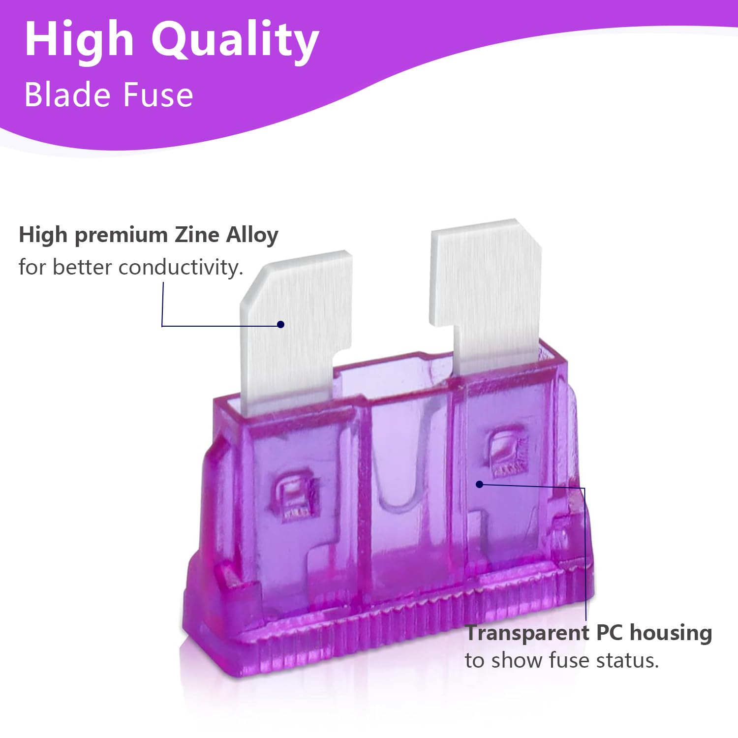 Snapklik.com : (40Pcs) 35 Amp Standard Automotive Fuse, 35A 12V 24V 32V ...